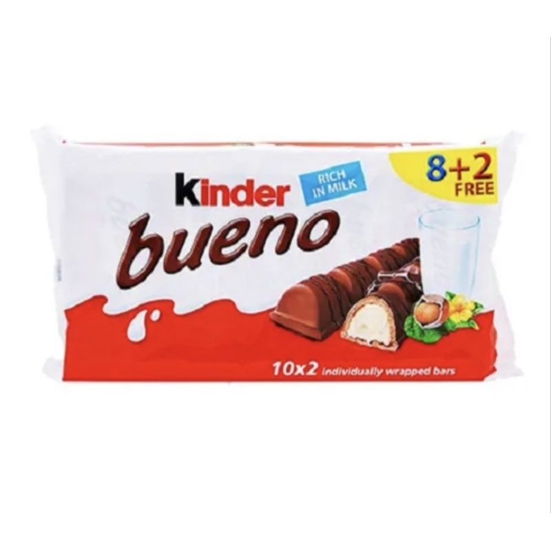 Kinder Bueno family pack chocolate wafer biscuits milk hazelnut filling ...