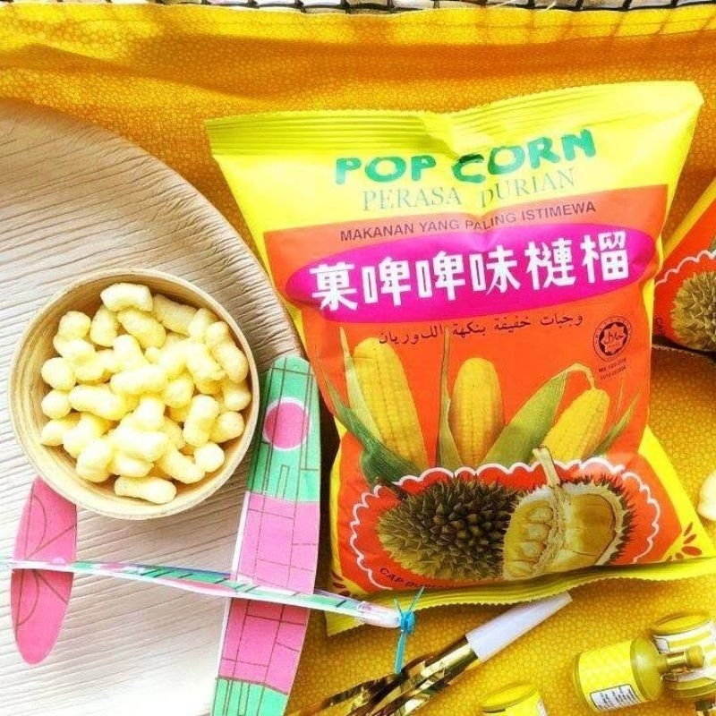 Pop Durian puff chips durian popcorn snack Pop durian corn Review ...